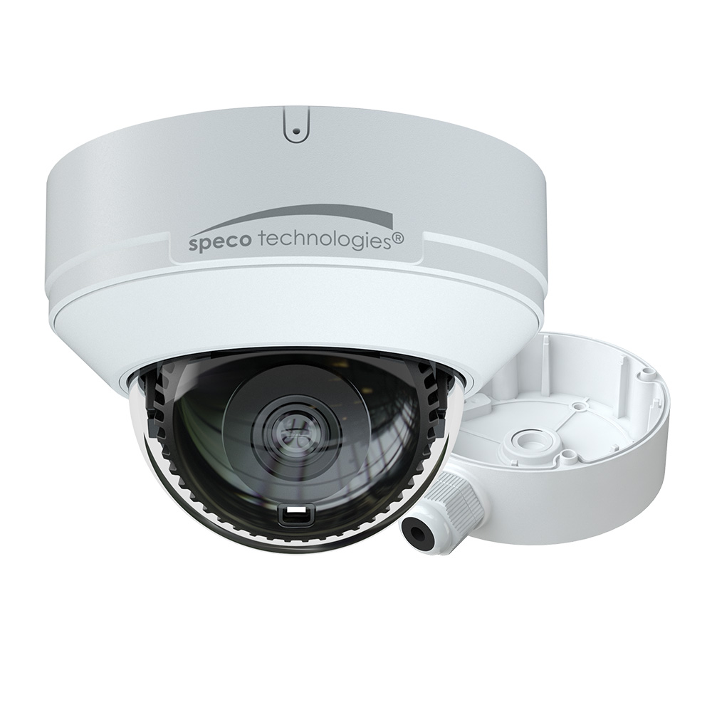 Speco 4MP H.265 AI IP Dome Camera w/IR - 2.8mm Fixed Lens & Junction ...